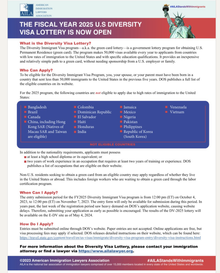 2025 US Diversity Visa Lottery Opens October 4 - Godoy Law Office ...